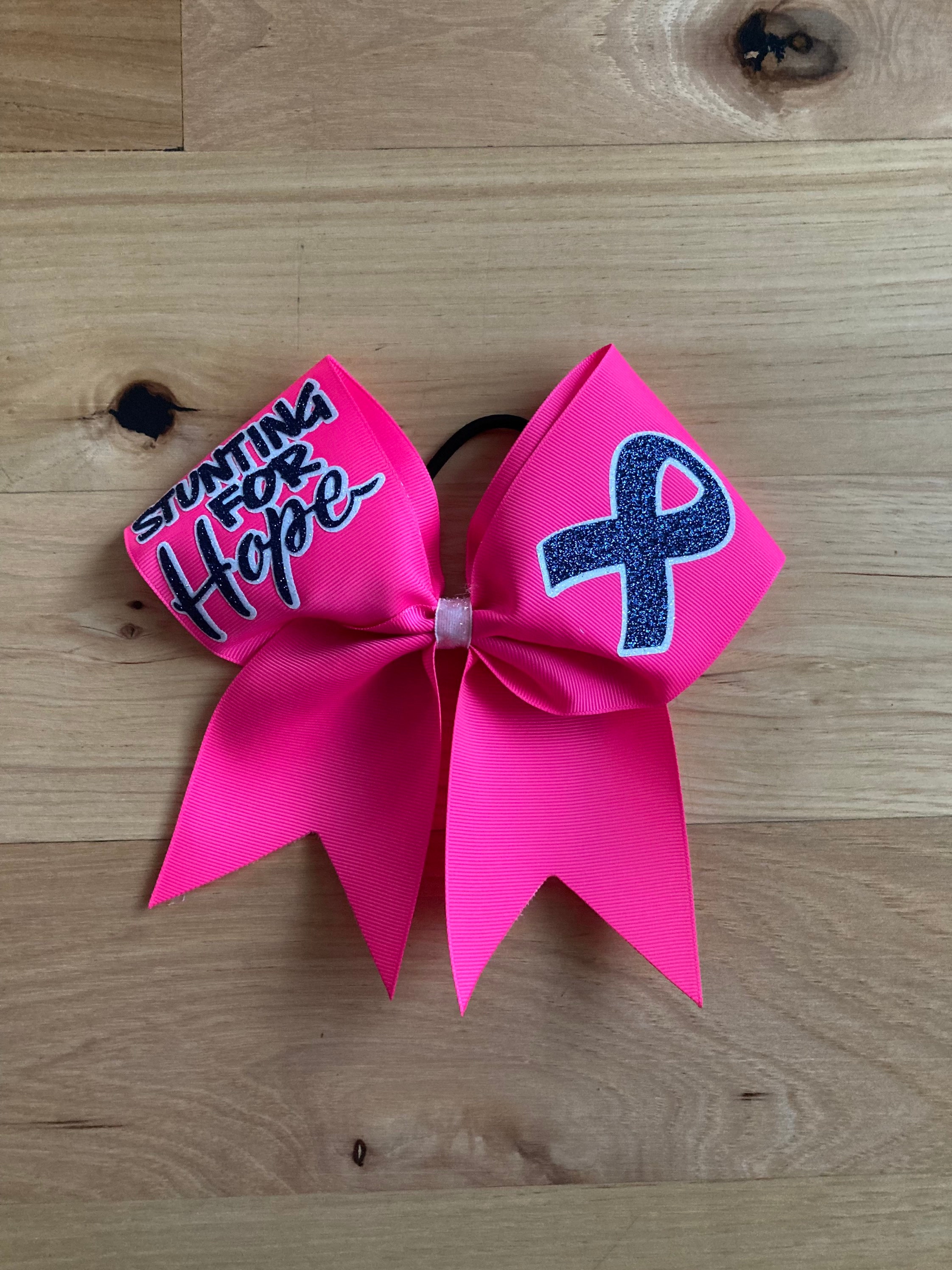 Neon Pink Breast Cancer Cheer Bow. Price Listed is per - Etsy