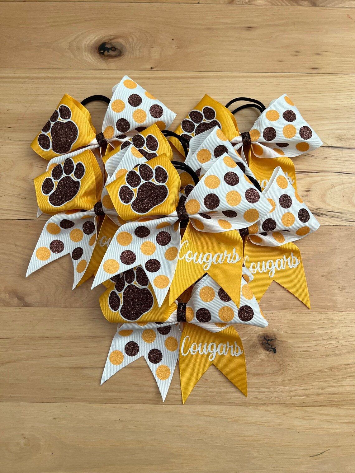 Custom Cheer Bow With Poka Dots. Bows Made in Your Team - Etsy