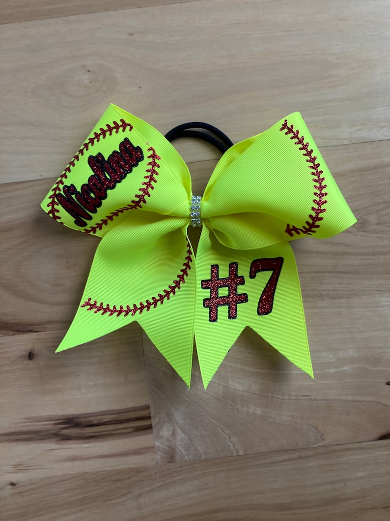 Custom Softball Bow Made in Your Team Colors. Price Listed is - Etsy