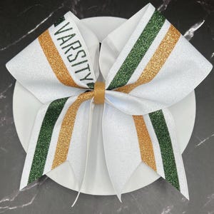 The Varsity Glitter Cheer Bow. Bow Can Be Made in Your Team Colors ...