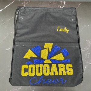 Black Custom Drawstring Bag Personalized in Your Choice of Colors, Team ...