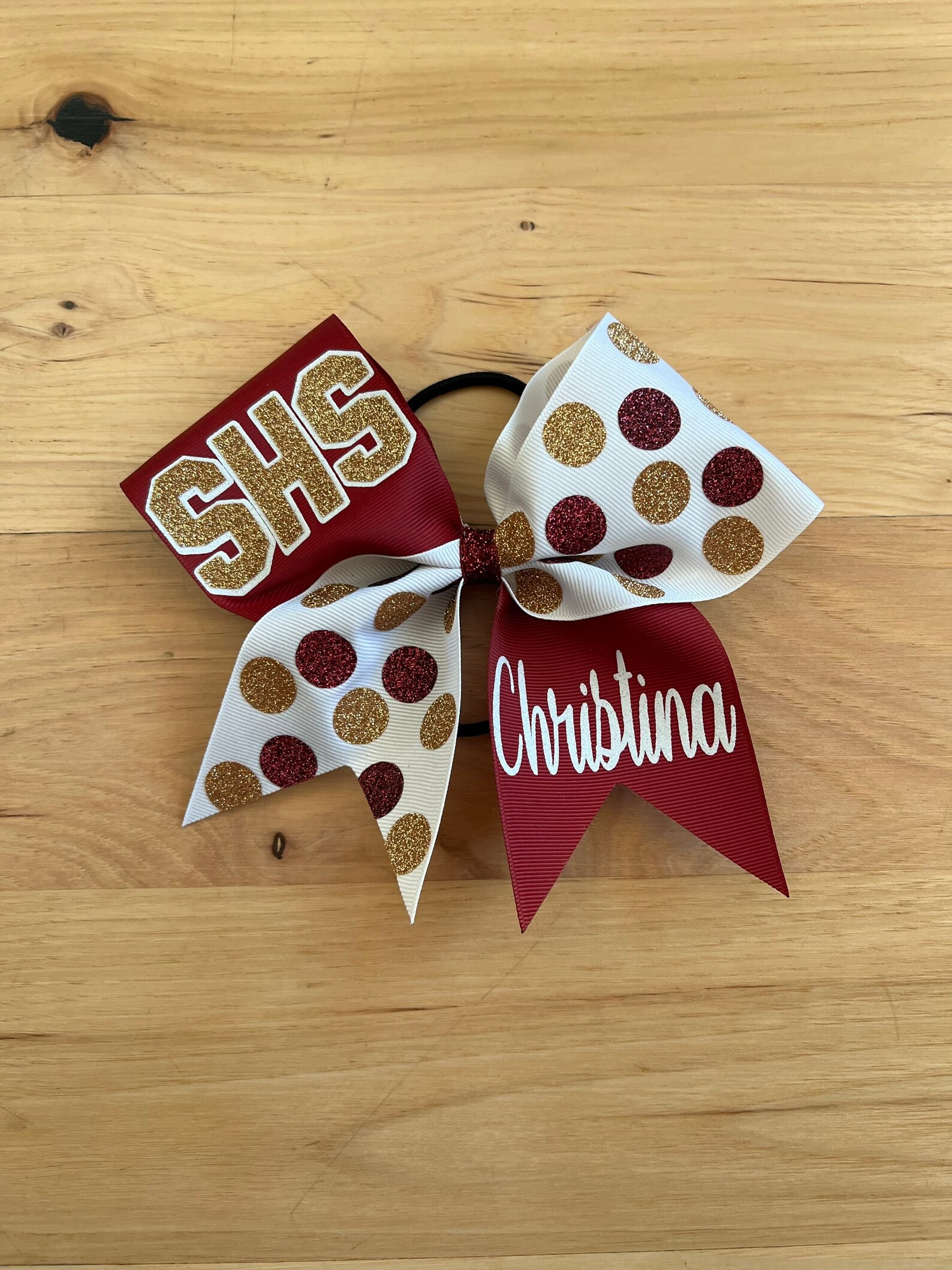 Custom Cheer Bow With Poka Dots. Bows Made in Your Team - Etsy