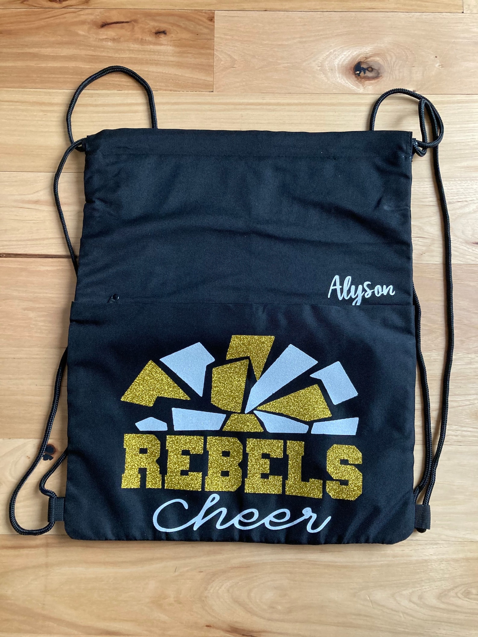 Black Custom Drawstring Bag Personalized in Your Choice of - Etsy