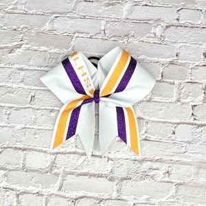 The Varsity Glitter Cheer Bow. Bow Can Be Made in Your Team Colors ...
