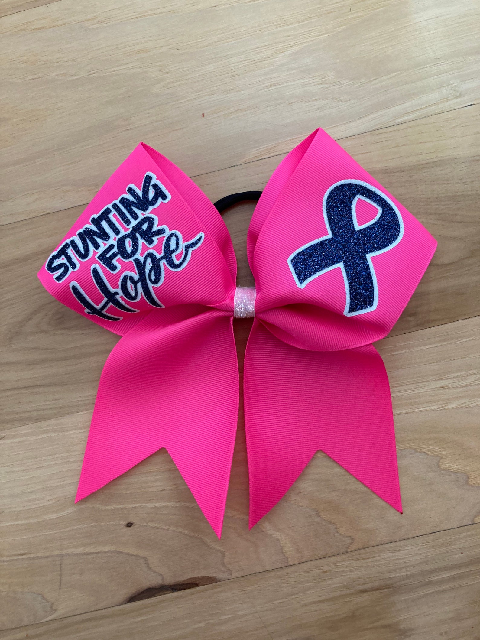 Neon Pink Breast Cancer Cheer Bow. Price listed is per | Etsy