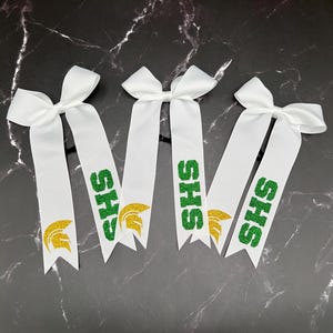 The Addy College Cheer Bows Designed in Your Team Colors. Writing on ...