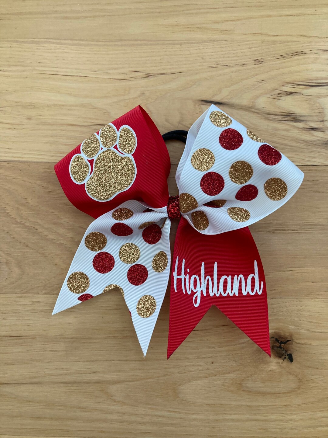 Custom Cheer Bow With Poka Dots. Bows Made in Your Team Colors. Price ...