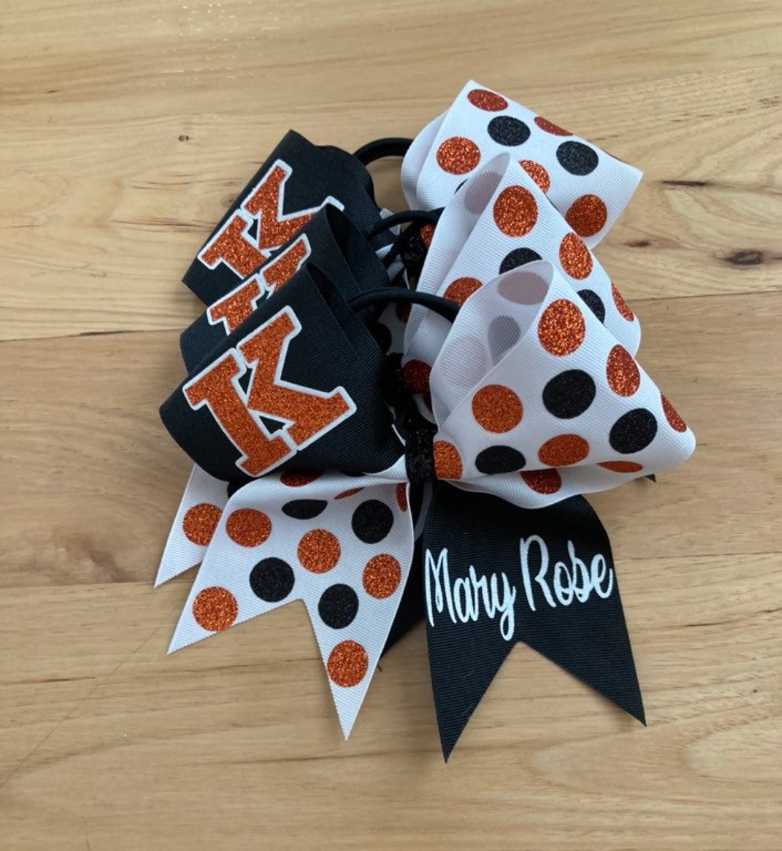 Custom Cheer Bow With Poka Dots. Bows Made in Your Team - Etsy
