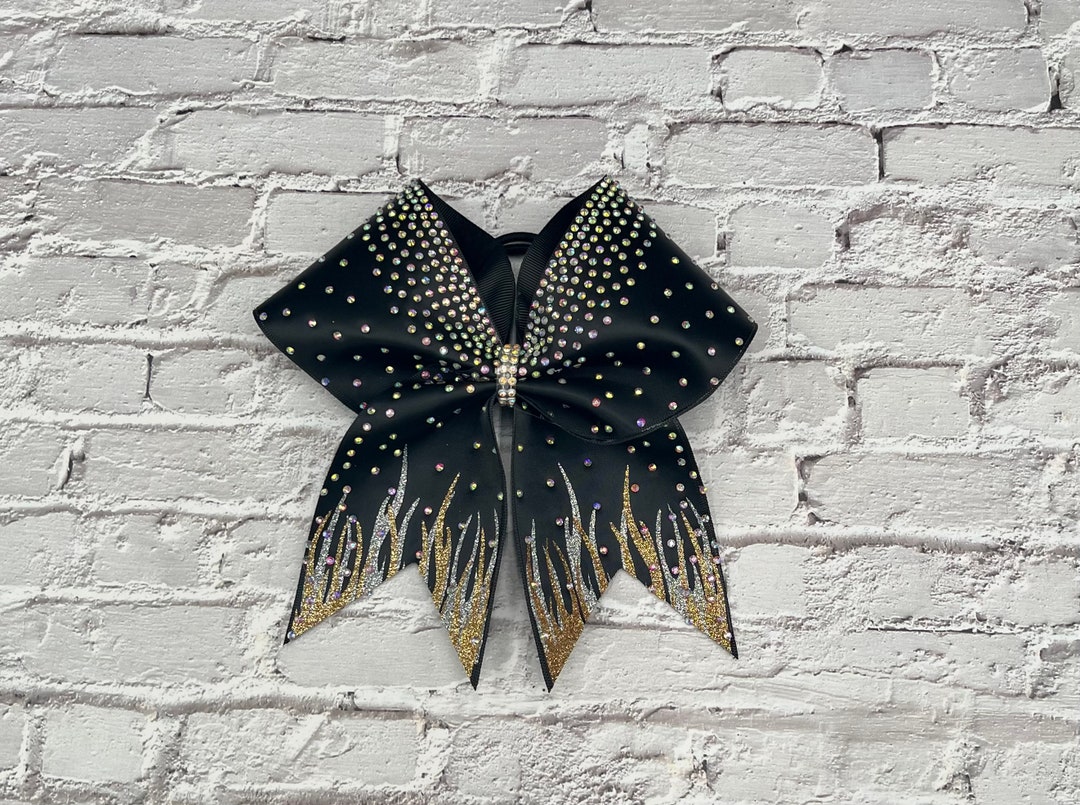 Satin Cheer Bow Covered in Rhinestones. Flame Fire Bow Price Listed is ...