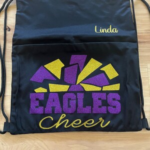 Black Custom Drawstring Bag Personalized in Your Choice of Colors, Team Drawstring Bag, Chinch ...