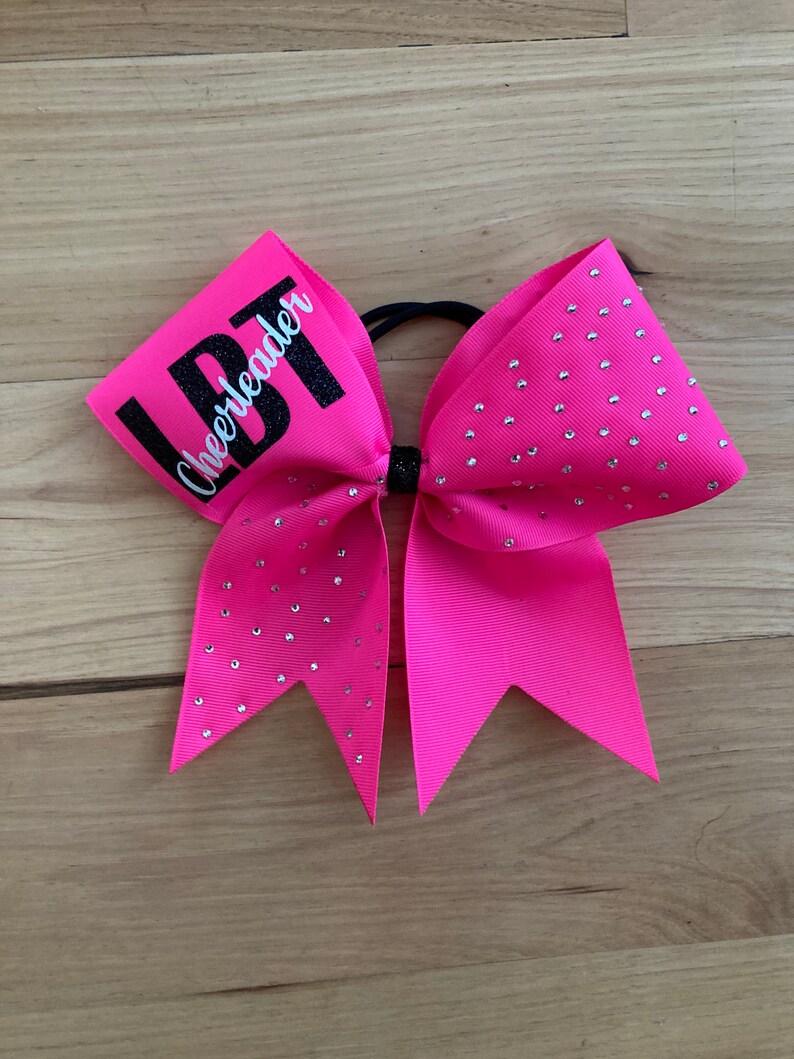 Breast Cancer Cheer Bow With Rhinestones on One Side. Price | Etsy