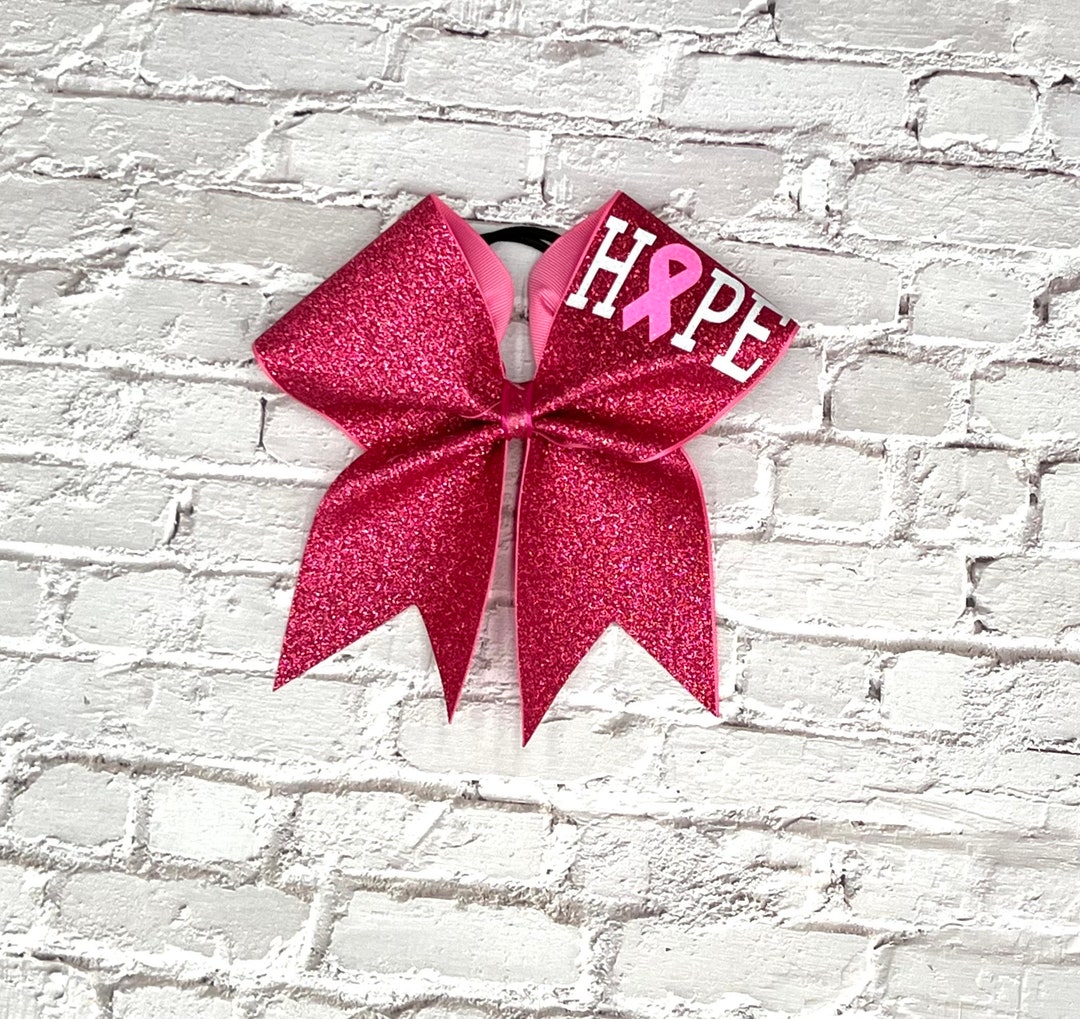 Pink Blush Glitter Breast Cancer Awareness Bows. Price Listed - Etsy