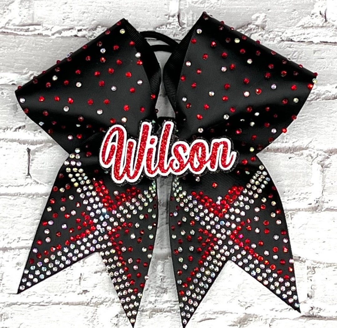 Satin Cheer Bow Covered in Rhinestones. Flame Fire Bow Price Listed is ...