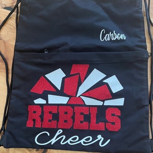 Black Custom Drawstring Bag Personalized in Your Choice of Colors, Team Drawstring Bag, Chinch ...