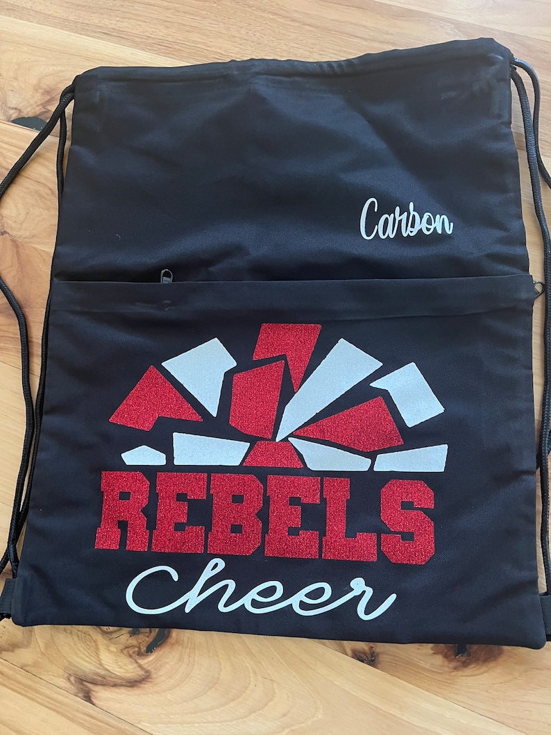 Black Custom Drawstring Bag Personalized in Your Choice of - Etsy
