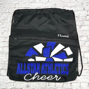 Black Custom Drawstring Bag Personalized in Your Choice of Colors, Team Drawstring Bag, Chinch ...