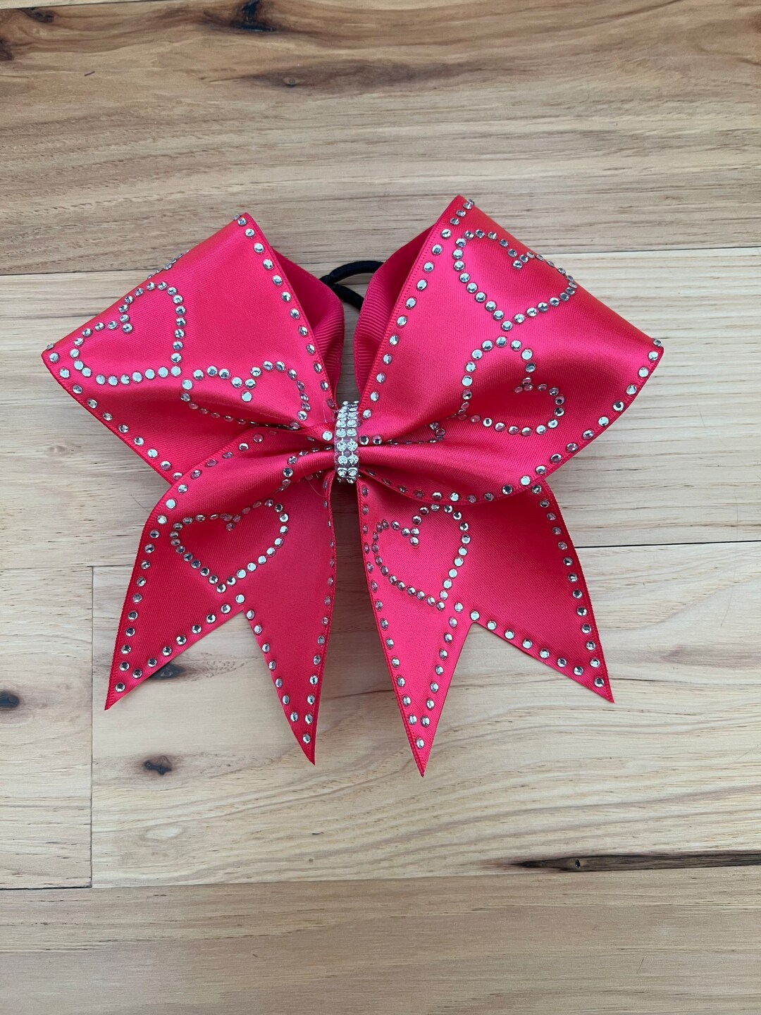 Gorgeous Hot Pink Satin Cheer Bow With Rhinestones! This Bow is ...