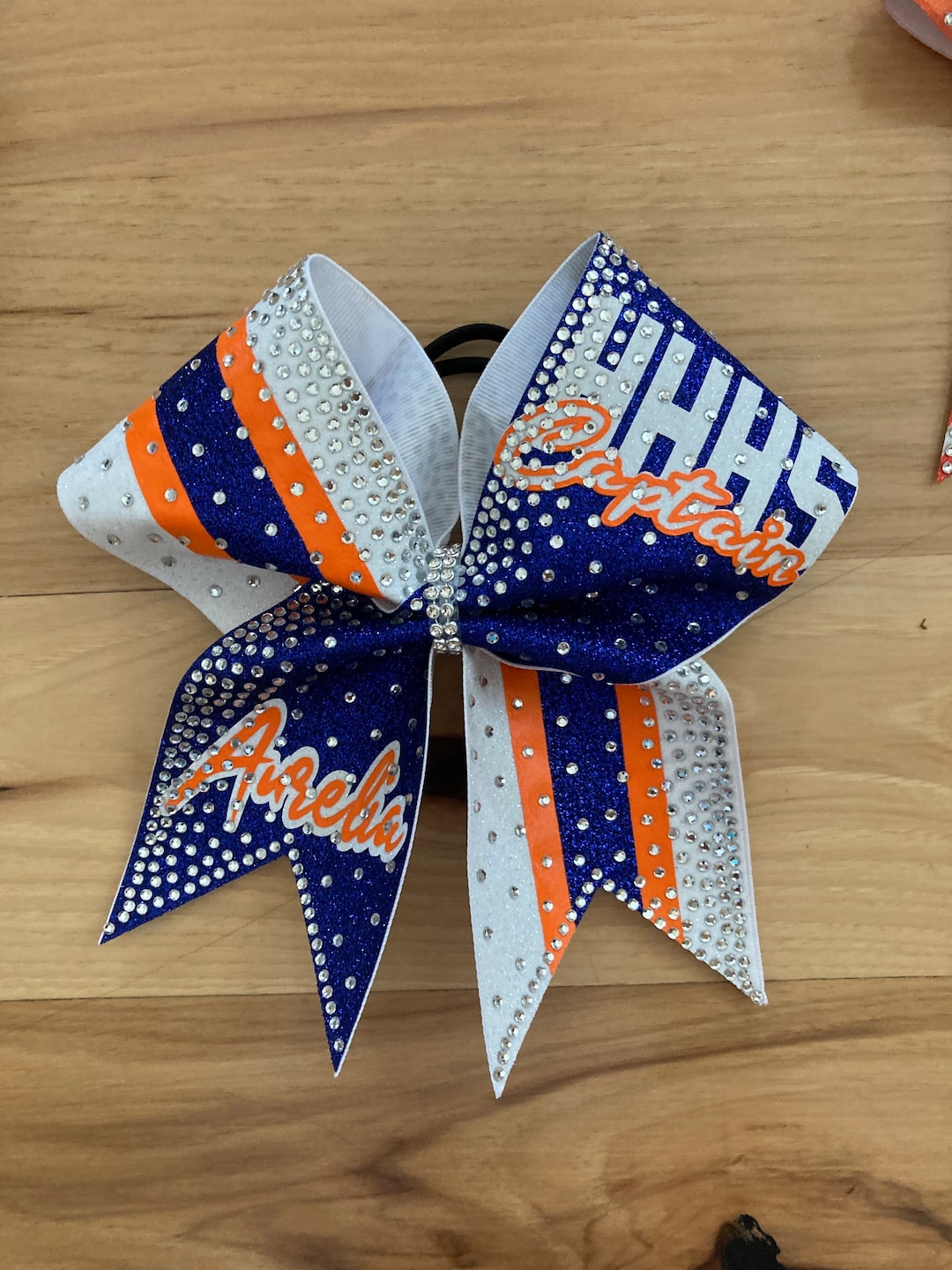 The Gaucho Custom Glitter Cheer Bow Covered In Rhinestones Bows Made In Your Teams Colors 