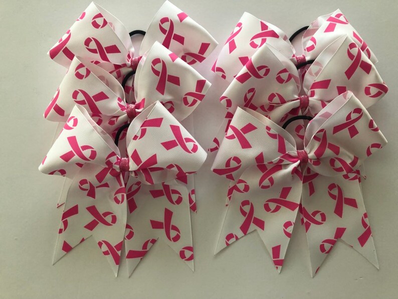 Breast Cancer Cheer Bows price listed is per bow | Etsy