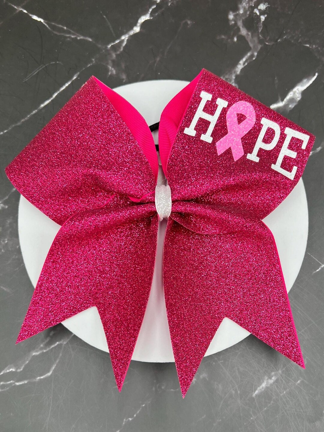 Pink Glitter Custom Breast Cancer Cheer Bow. Price Listed is "per Bow ...