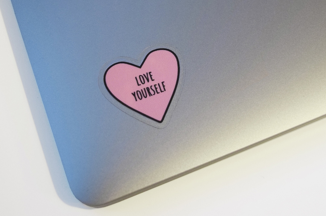 Love Yourself Heart Transparent Sticker | Love Yourself Sticker ...
