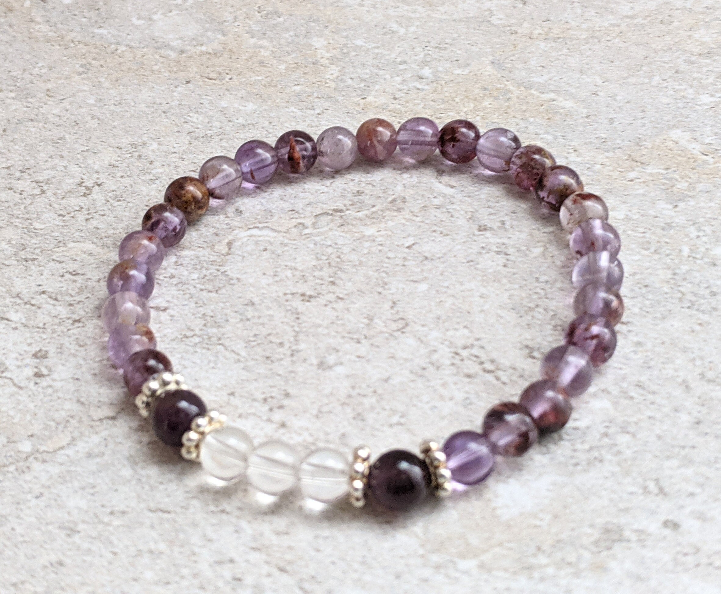 Super Seven Bracelet Super 7 Jewelry Meditation Aura - Etsy