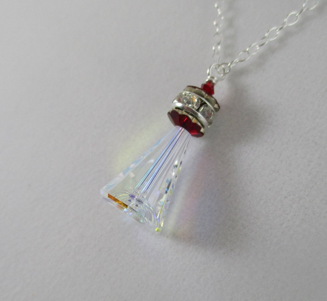 Crystal Lighthouse Necklace, Lighthouse Pendant, Lighthouse Jewelry ...