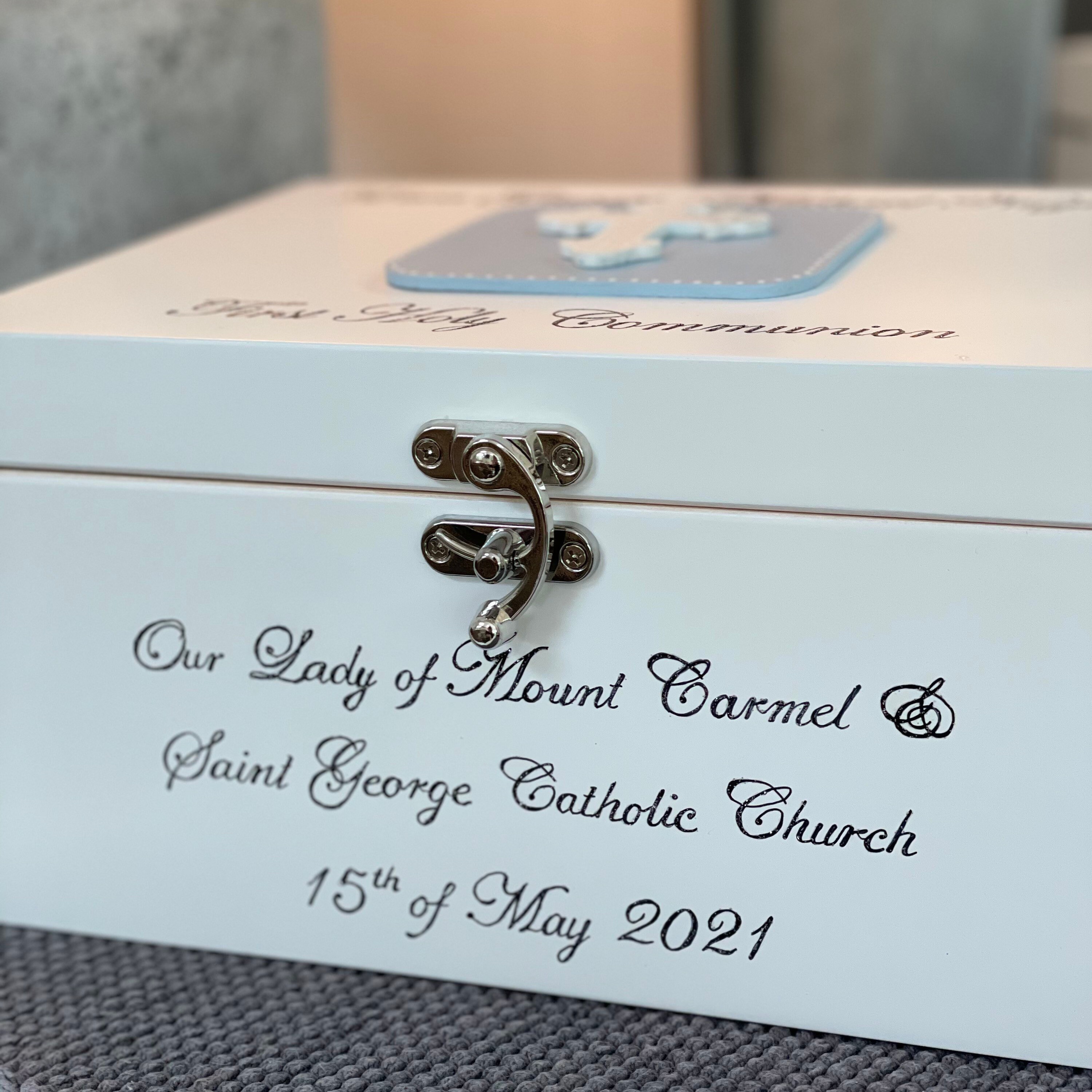 Personalised First Holy Communion Keepsake Box, Hand-painted Wooden ...