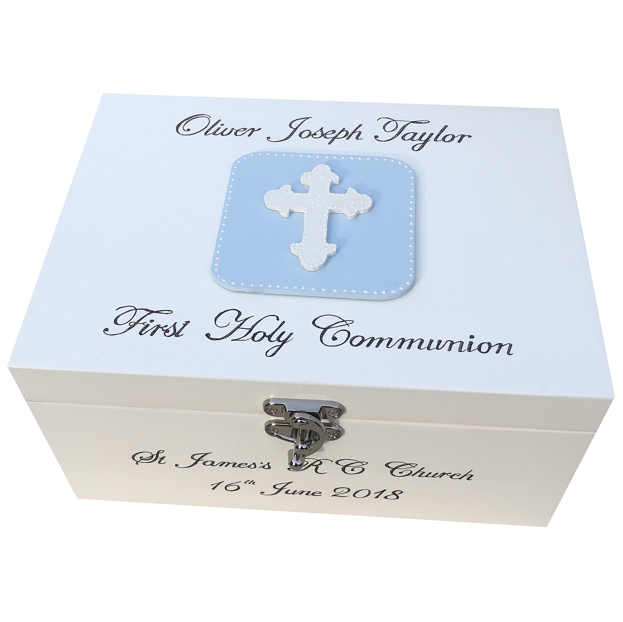 Personalised First Holy Communion Keepsake Box, Hand-painted Wooden ...