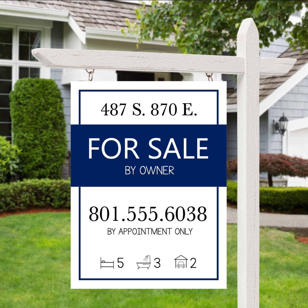 Custom Real Estate Yard Sign, for Sale Yard Sign, Modern for Sale Sign ...