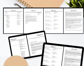 Color Block Resume Template Cover Letter & Banner - Etsy