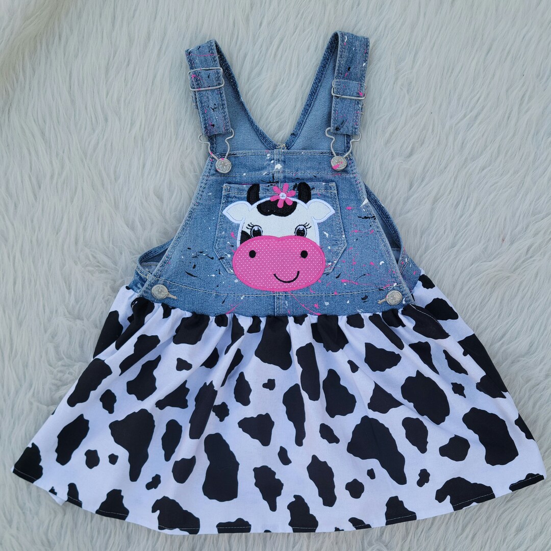 Cow Themed Overall Dress - All Themes Are Available - Denim Overall ...