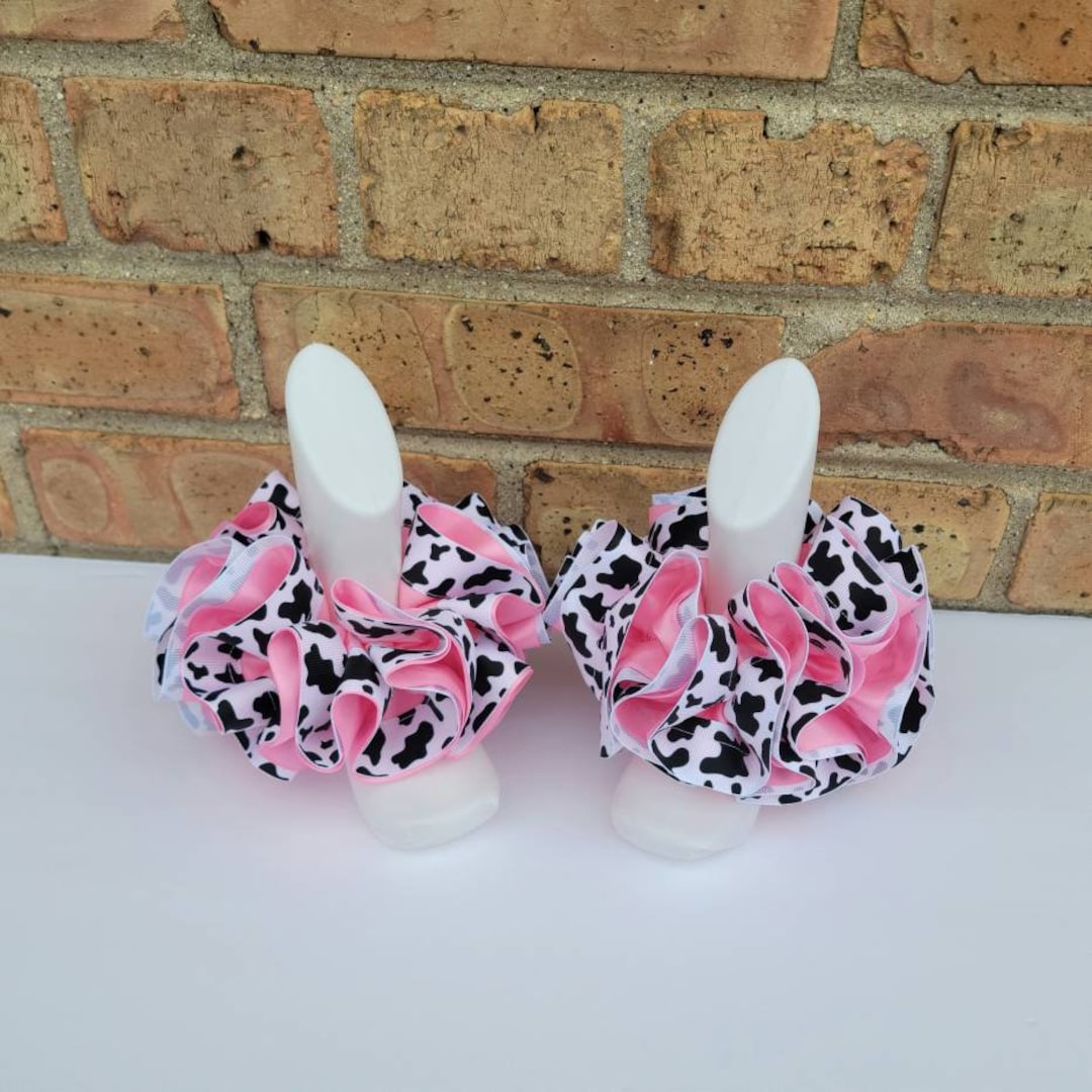 COW Print Anklets - Cow Ribbon Tutu Anklets - Cow Socks -ruffled ...