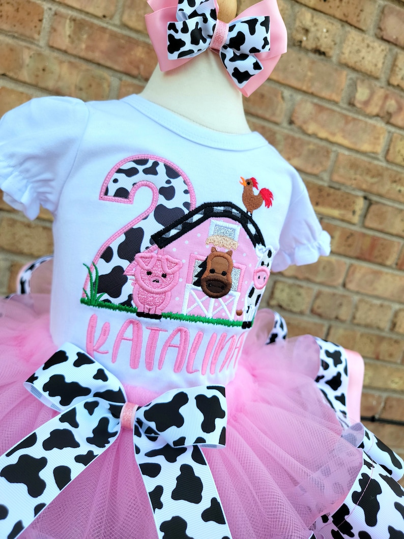 Pink Girls Birthday Barnyard Outfit, 1st Birthday Farm Birthday Outfit ...