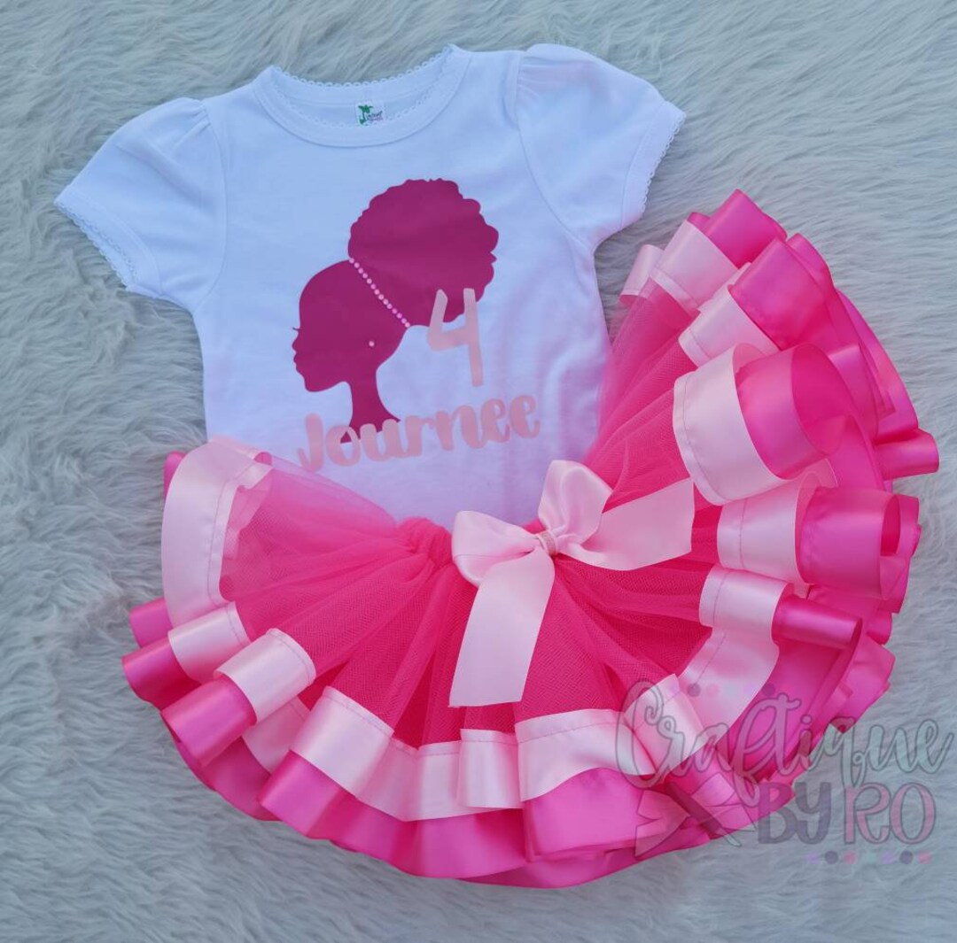 Hot Pink and Light Pink Afro Puff - Afro Puff Girl Tutu Set -tutu Set ...