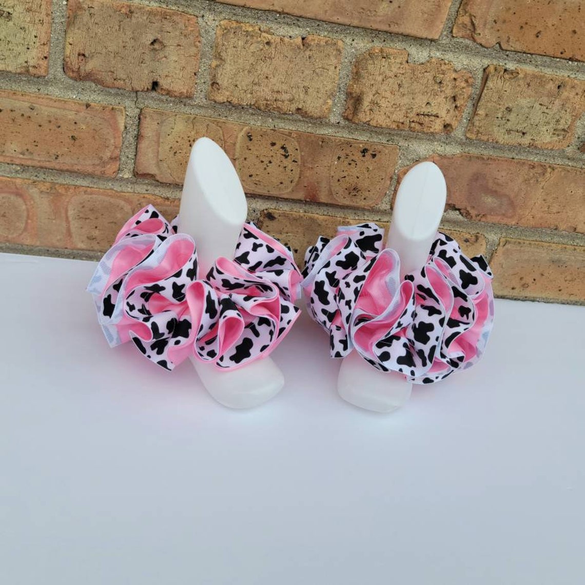 COW Print Anklets - Cow Ribbon Tutu Anklets - Cow Socks -ruffled ...