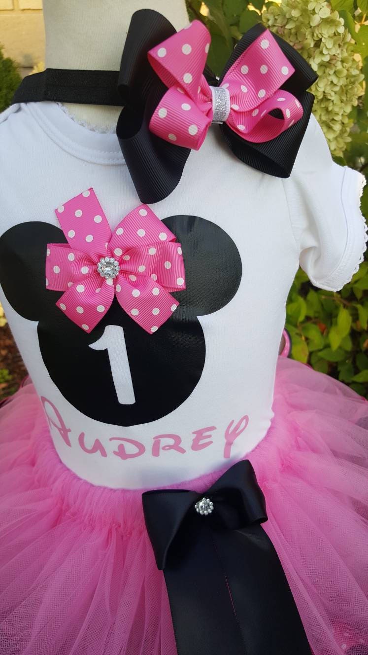 Pink Minnie Tutu Set Mouse Theme Tutu Set Minnie Ribbon - Etsy