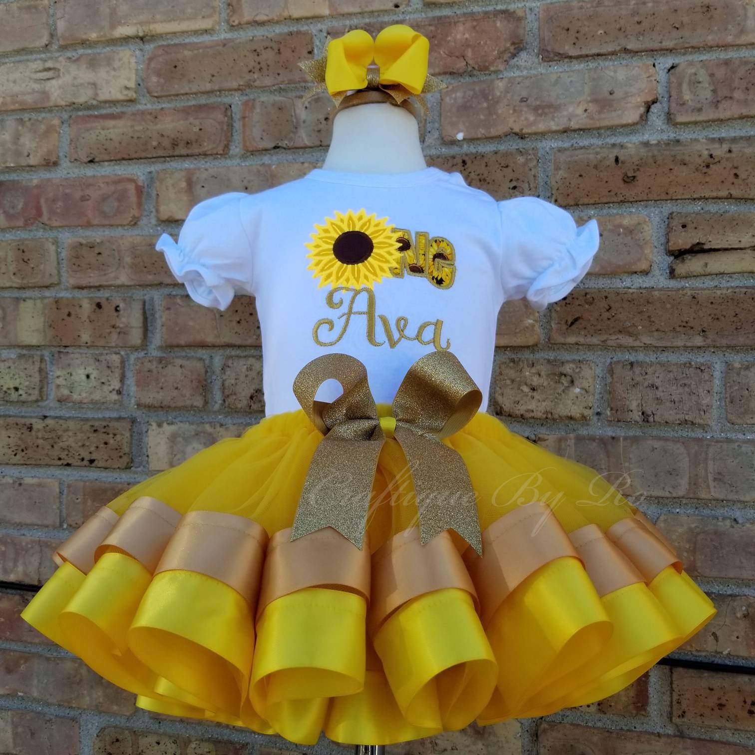 Sun Flower Tutu Set - Baby 1st Tutu Set - One Birthday Tutu - Sunflower ...