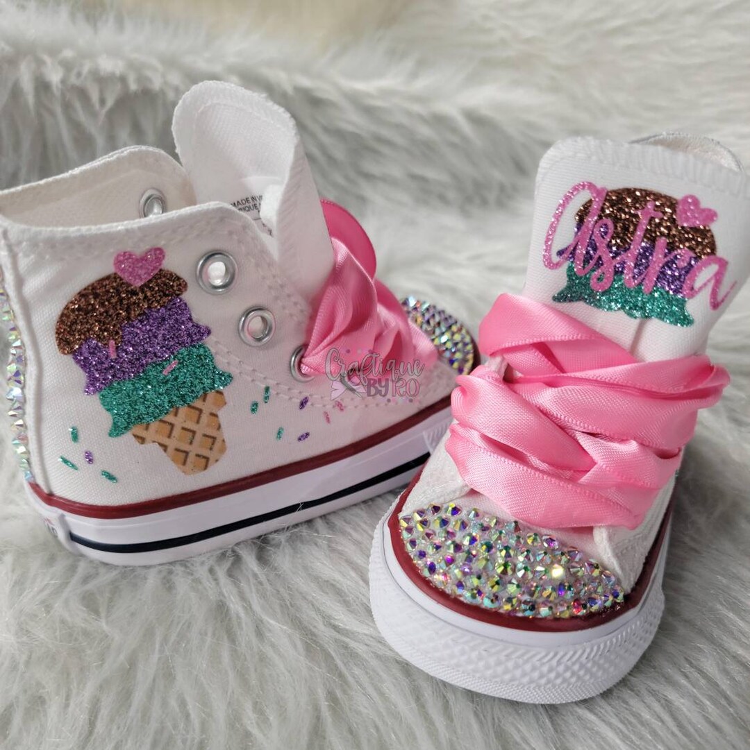 Ice Cream Bling Shoes - Birthday Outfit - Custom Shoes - Shortcake ...