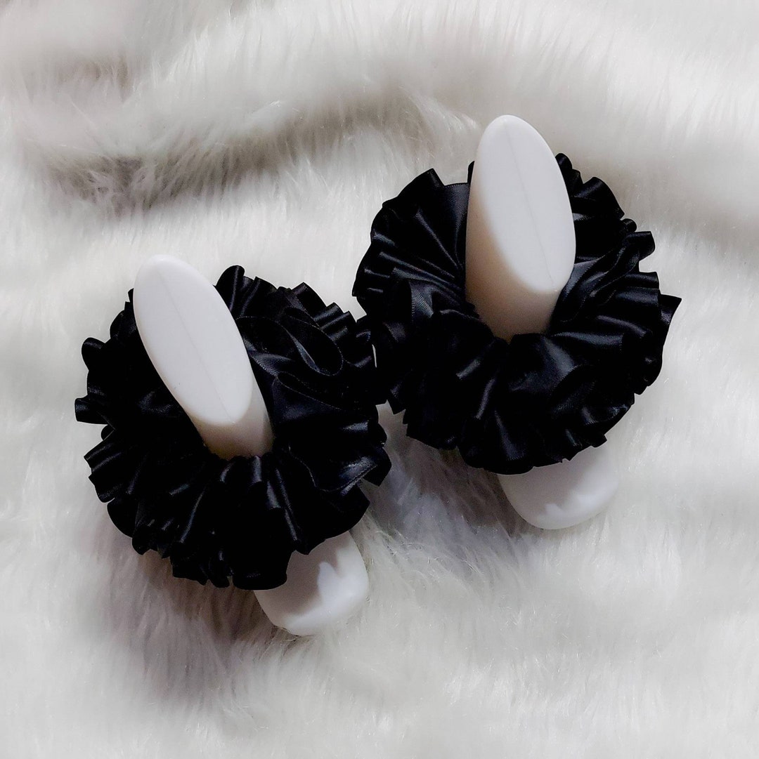 Black Ruffle Anklets - Black Ribbon Tutu Anklets - Tutu Socks -ruffled ...