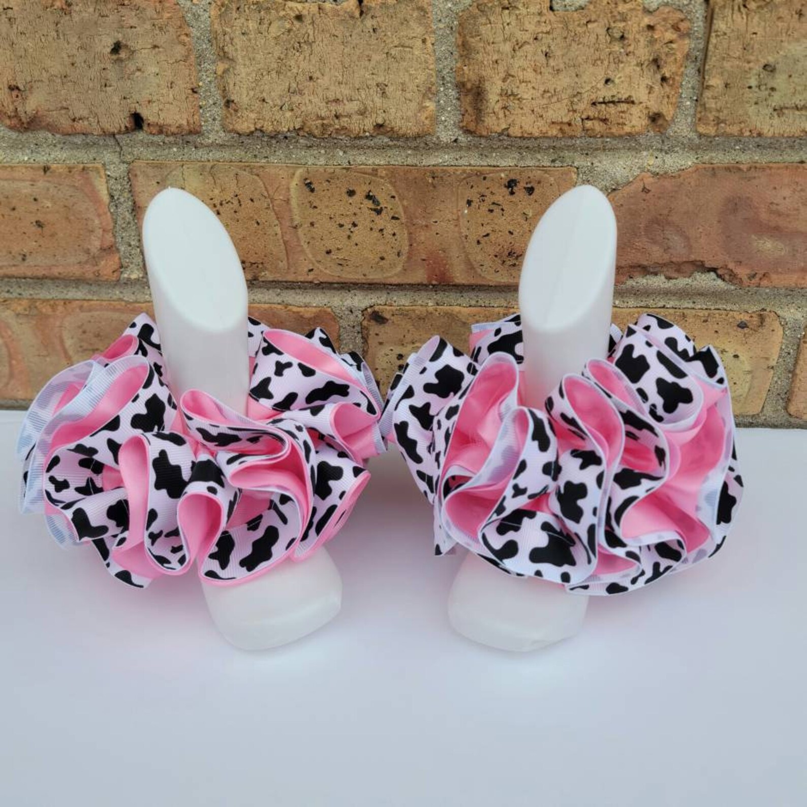 COW Print Anklets - Cow Ribbon Tutu Anklets - Cow Socks -ruffled ...