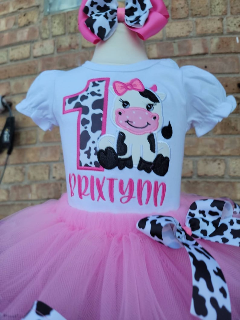Hot Pink Birthday Cow Tutu Outfit | Barn Birthday Farm Birthday Outfit ...