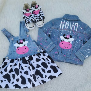 Cow Themed Overall Dress - All Themes Are Available - Denim Overall ...