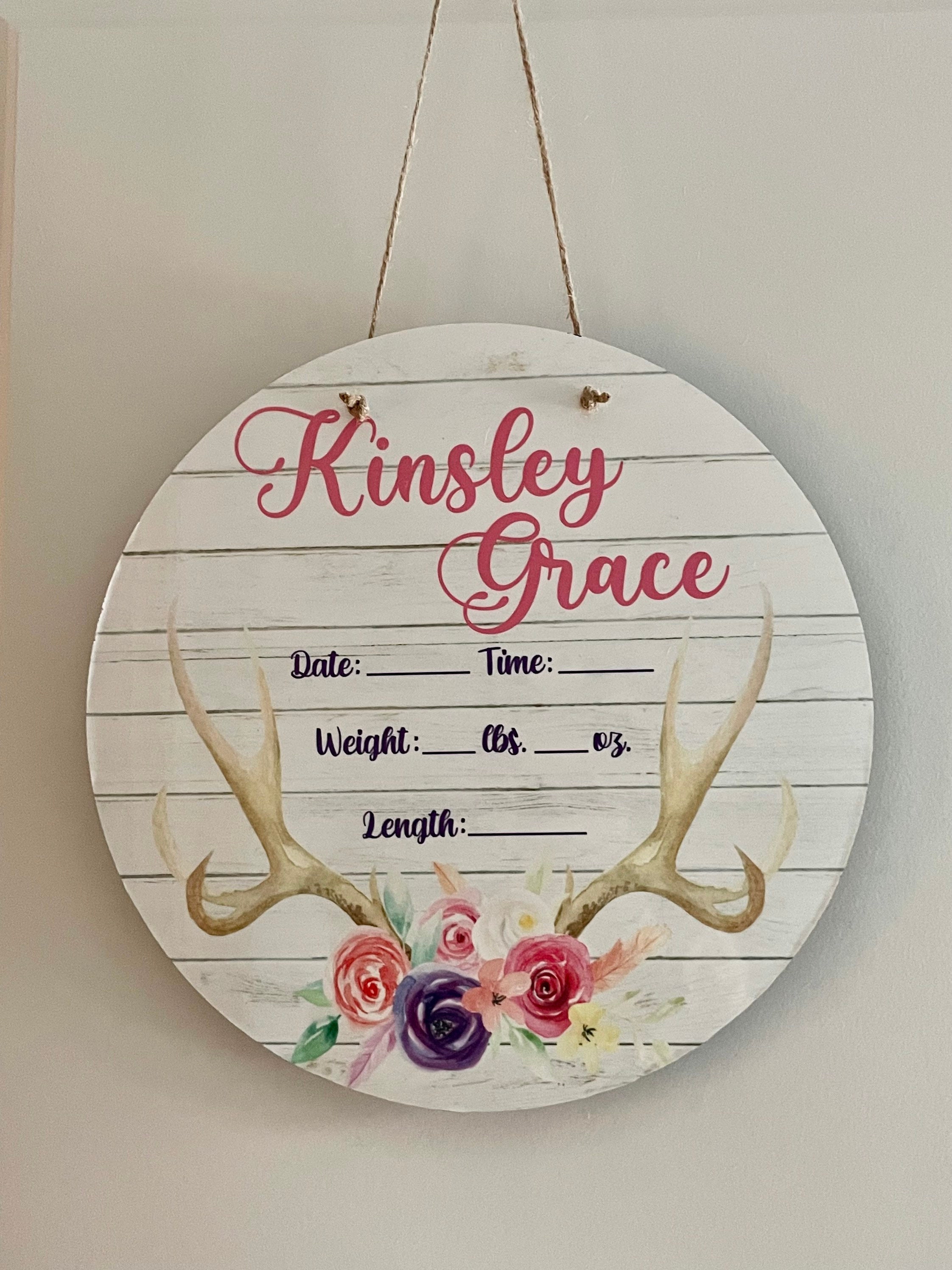 Hospital Door Hanger, Birth Announcement, Birth Stats Sign, New Baby ...