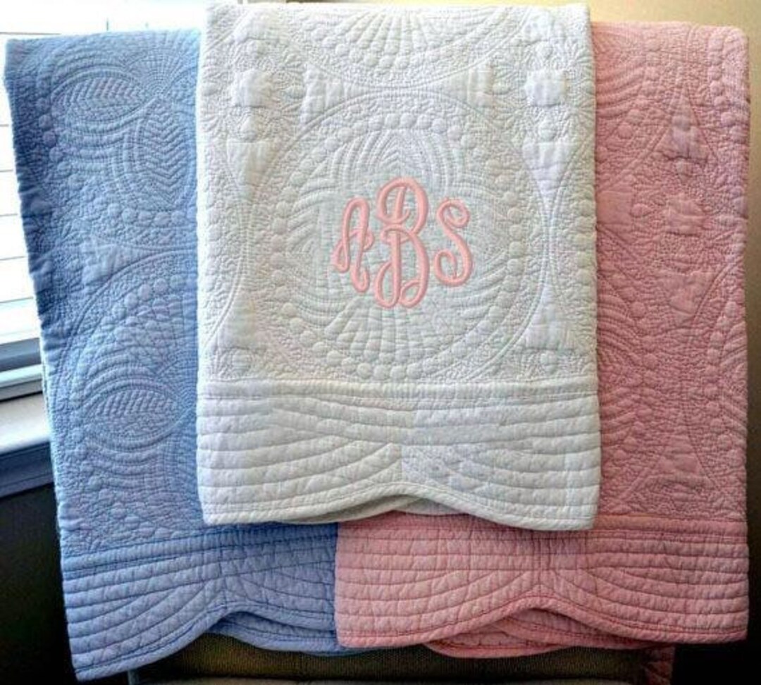 Monogrammed Baby Quilt: Personalized Heirloom Blanket - Etsy