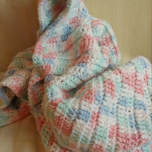 Small 30" X 40" Pastel Afghan - Etsy