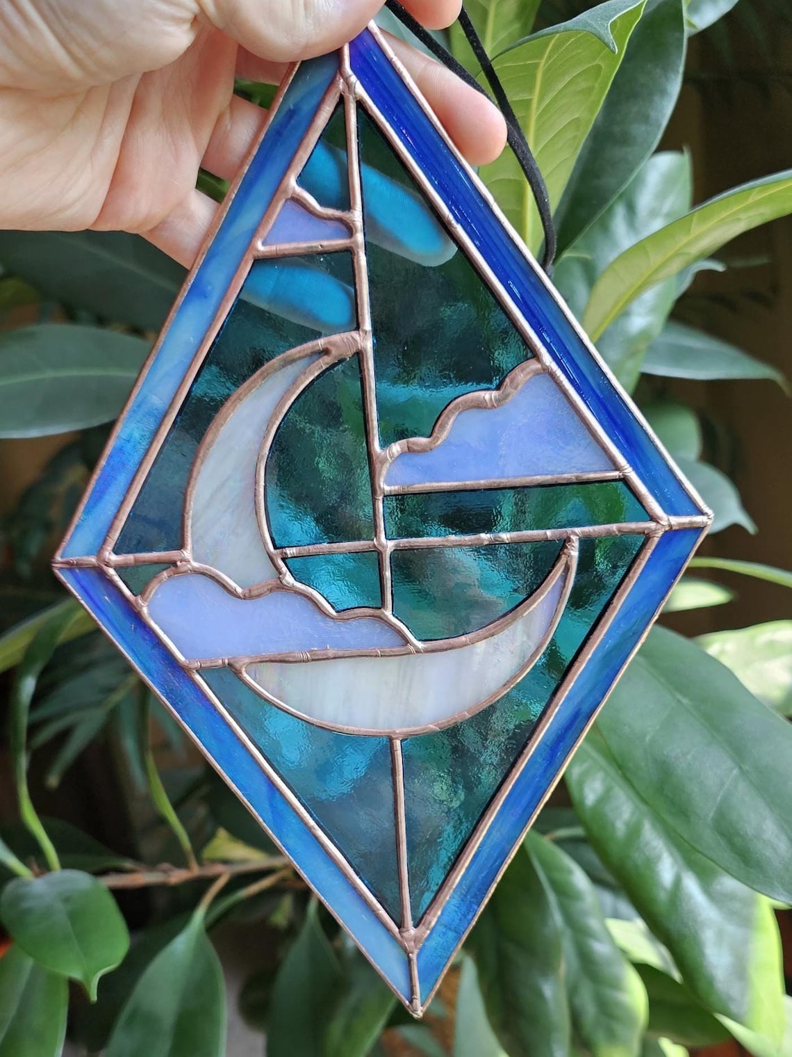 Digital Pattern Lunar Sky, Minimalist Stained Glass Pattern Download ...
