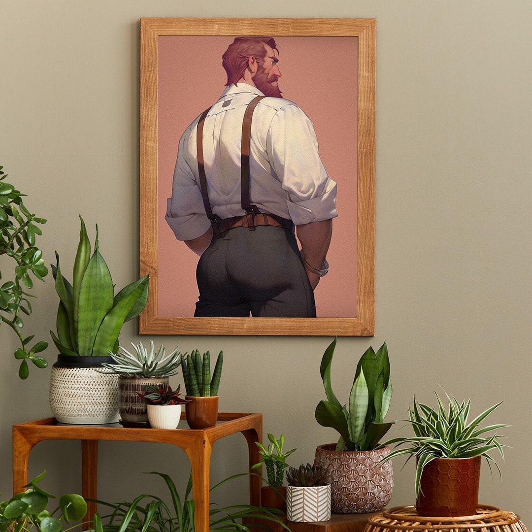 MAROON MAN - Surreal Art Print - Home Décor - Gay Print - Digital ...