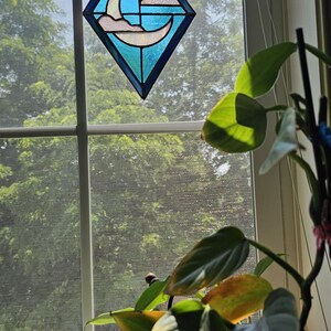 Digital Pattern Lunar Sky, Minimalist Stained Glass Pattern Download ...