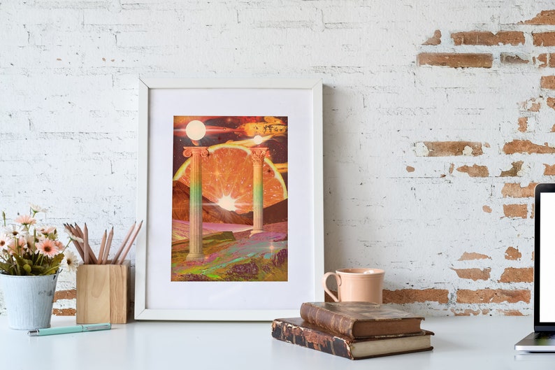 Slice of Heaven (collage Art, Trippy Art, Cosmic Art, Surreal Wall Art ...